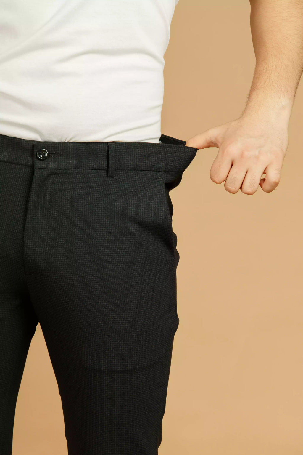 Shop Muffynn's Dobby Stretch Checks Pants For Men